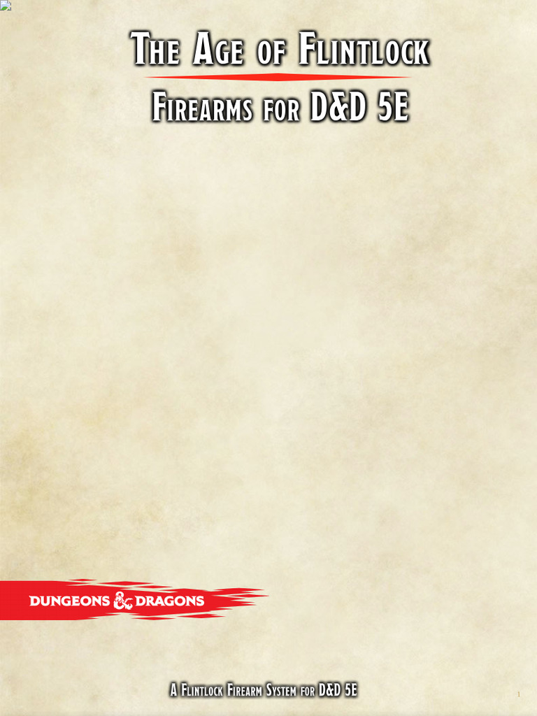 The Age of Flintlock - Firearms For D&D 5e - GM Binder | PDF | Firearms ...