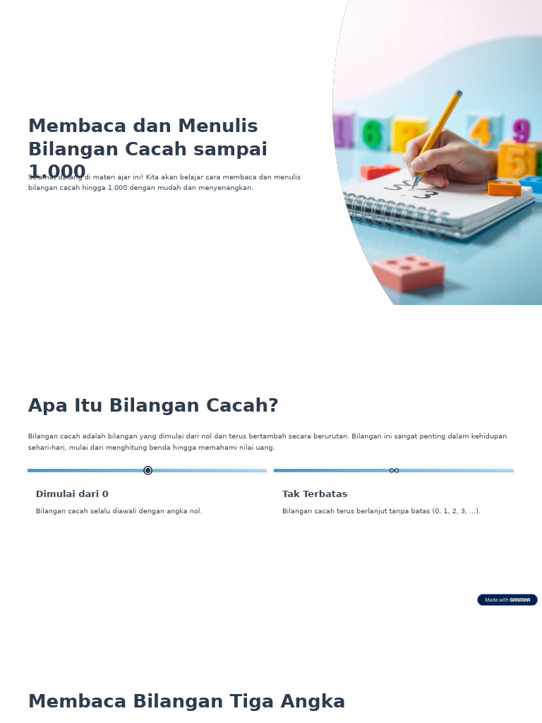 Membaca dan Menulis Bilangan Cacah 1000 | PDF
