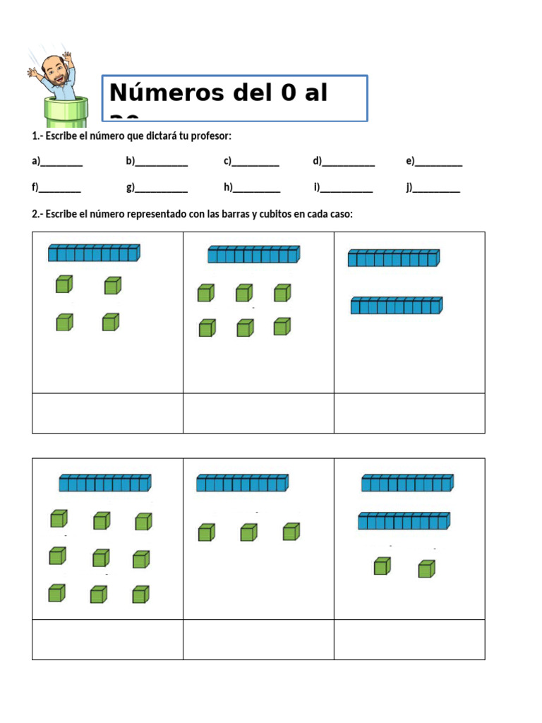 Guía 1 Números Del 0 Al 20 | PDF