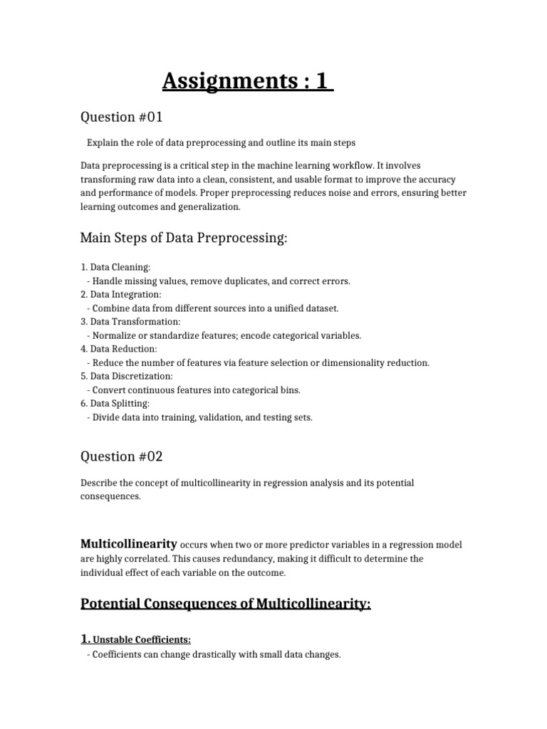 ML Assignments Combined Solved | PDF | Multicollinearity | Principal Component Analysis