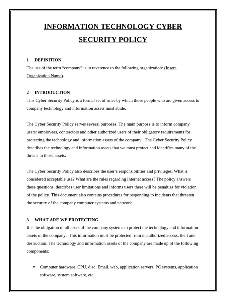 05 - IT Cyber Security Policy | PDF | Security | Computer Security