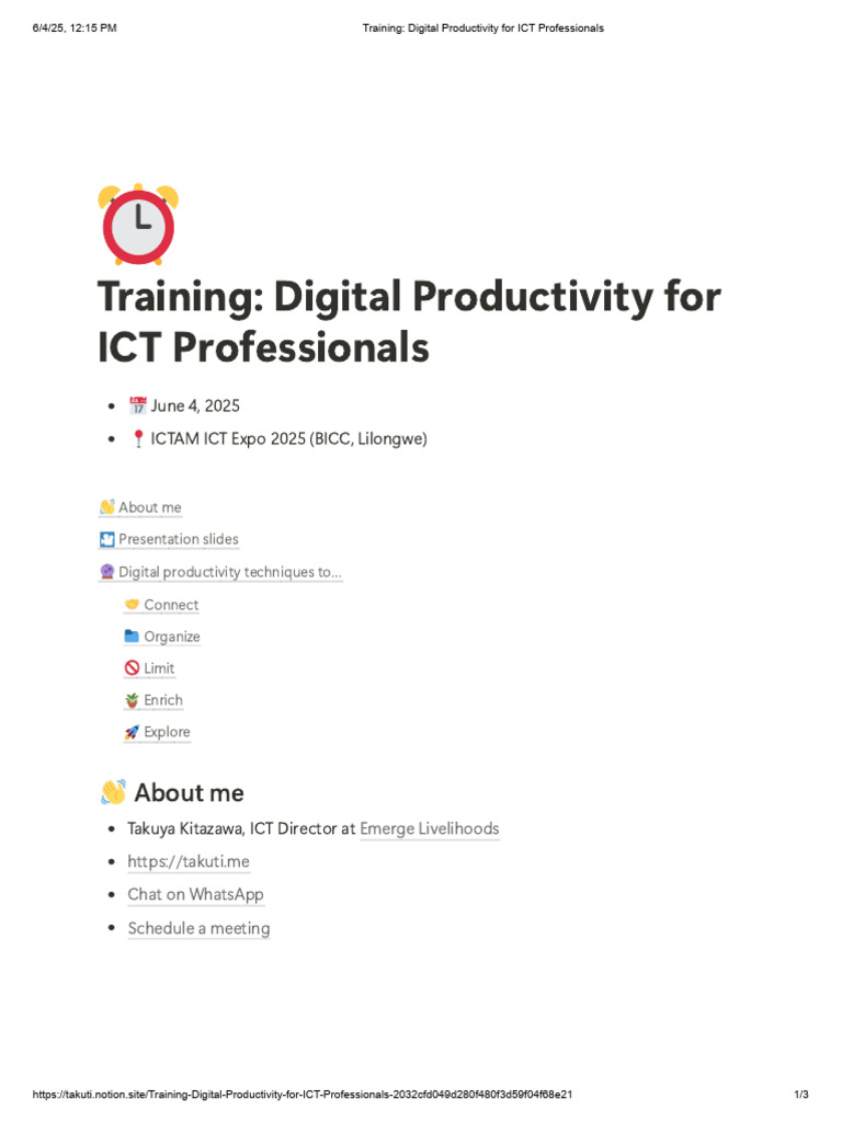 Training - Digital Productivity For ICT Professionals | PDF ...