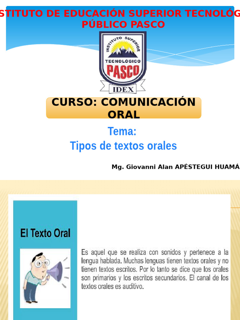 Tipos de Textos Orales Archivos Interesante | PDF