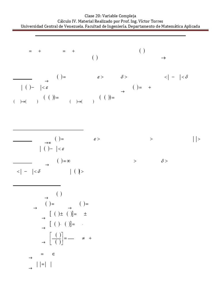 Clase 5 - Variable Compleja | PDF | Derivado | Análisis complejo