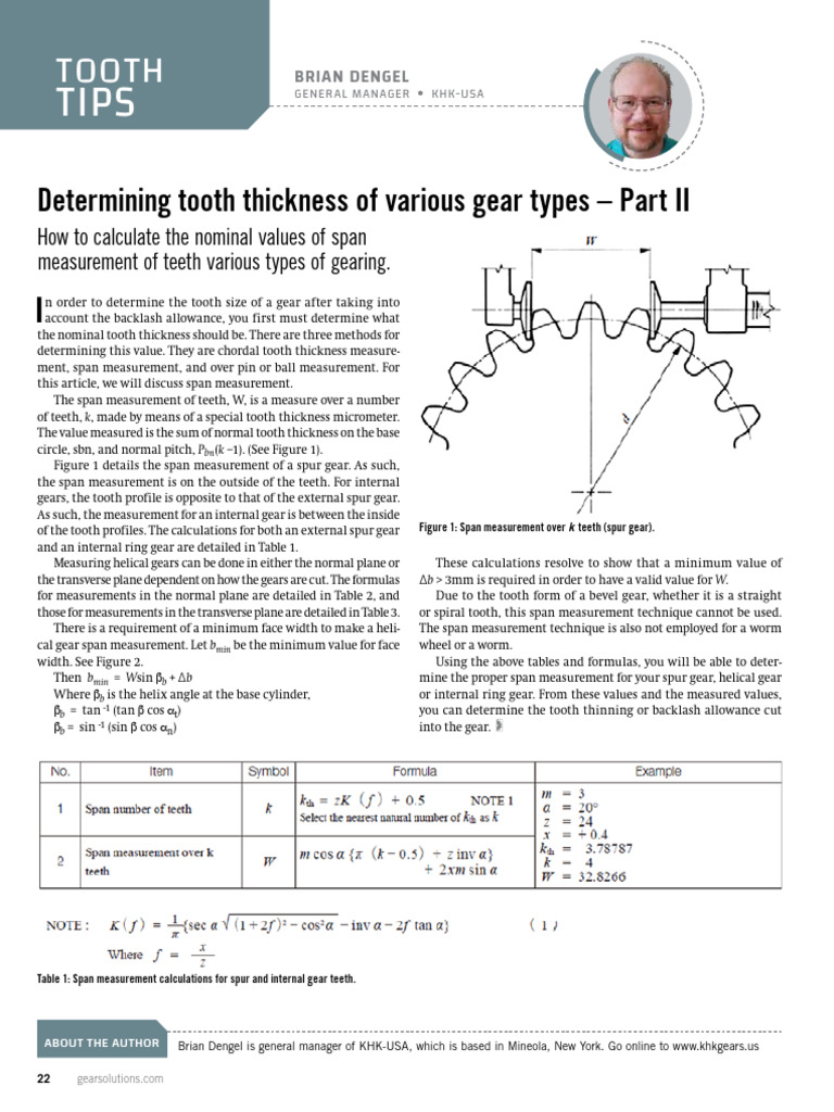 How To Calculate The Nominal Values of Span Measurement of Teeth of ...