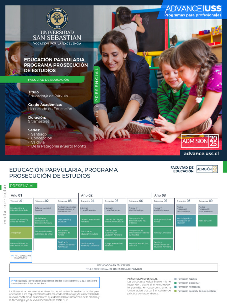 PROGRAMA Prosecucion Estudios Educacion Parvularia 2025 OK | PDF | Educación de la primera ...