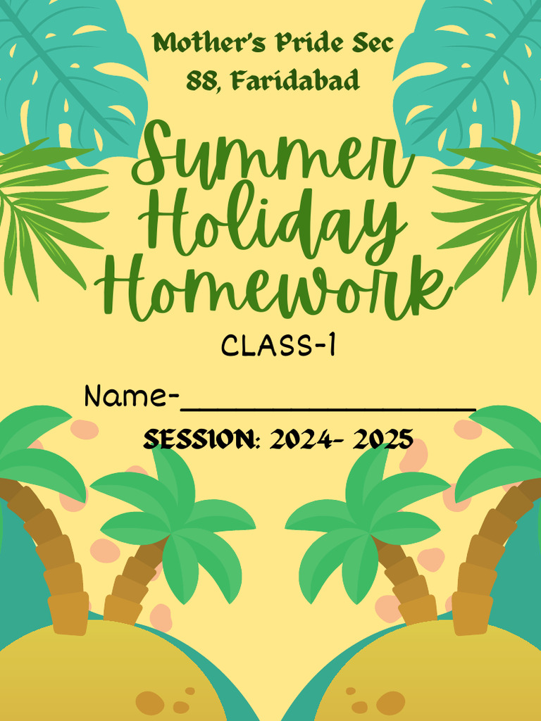 Holiday Homework Grade 1 | PDF