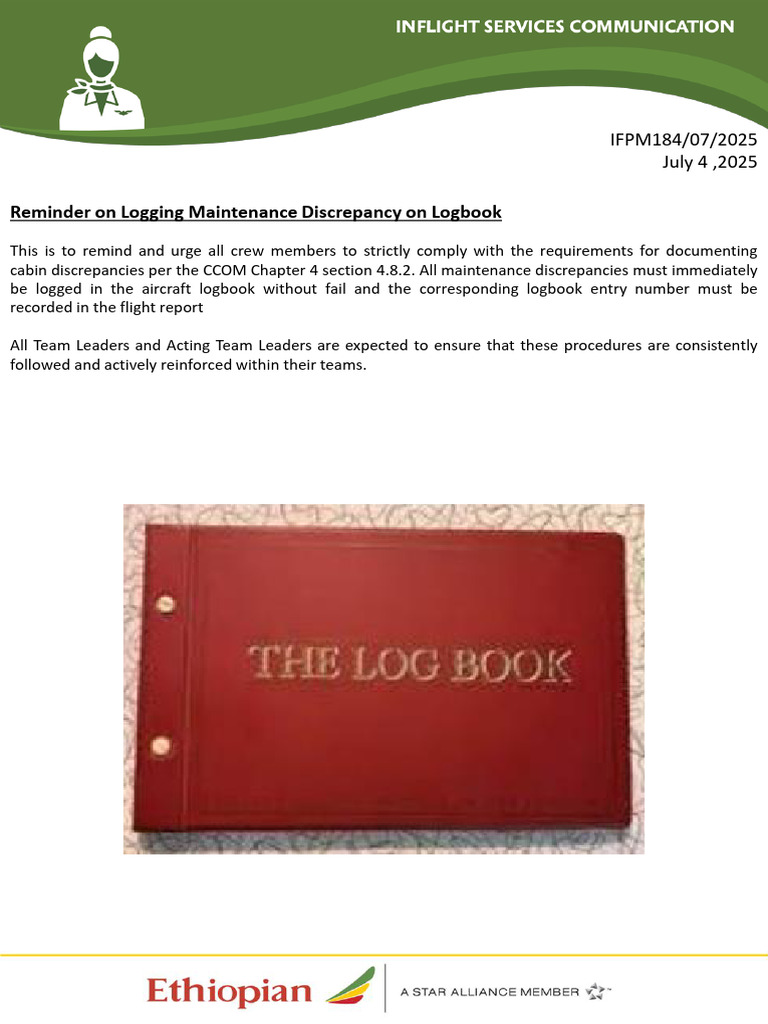 Reminder On Logging Maintenance Discrepancy On Logbook | PDF