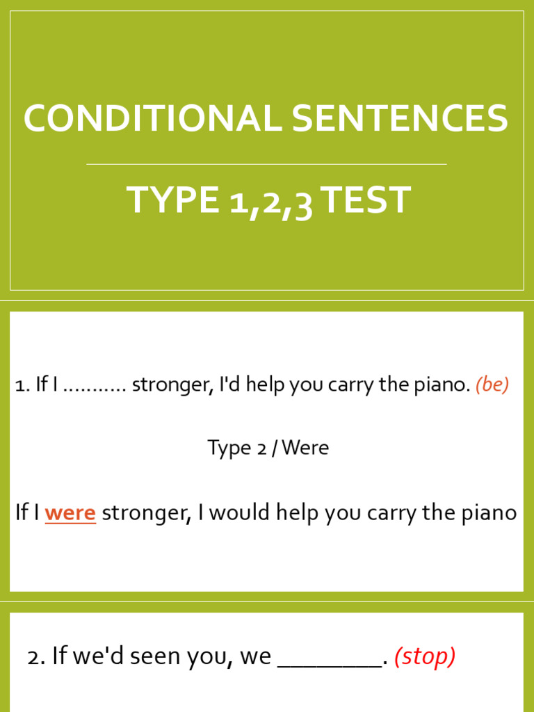Conditional Sentences Types 1, 2, 3 Test | PDF