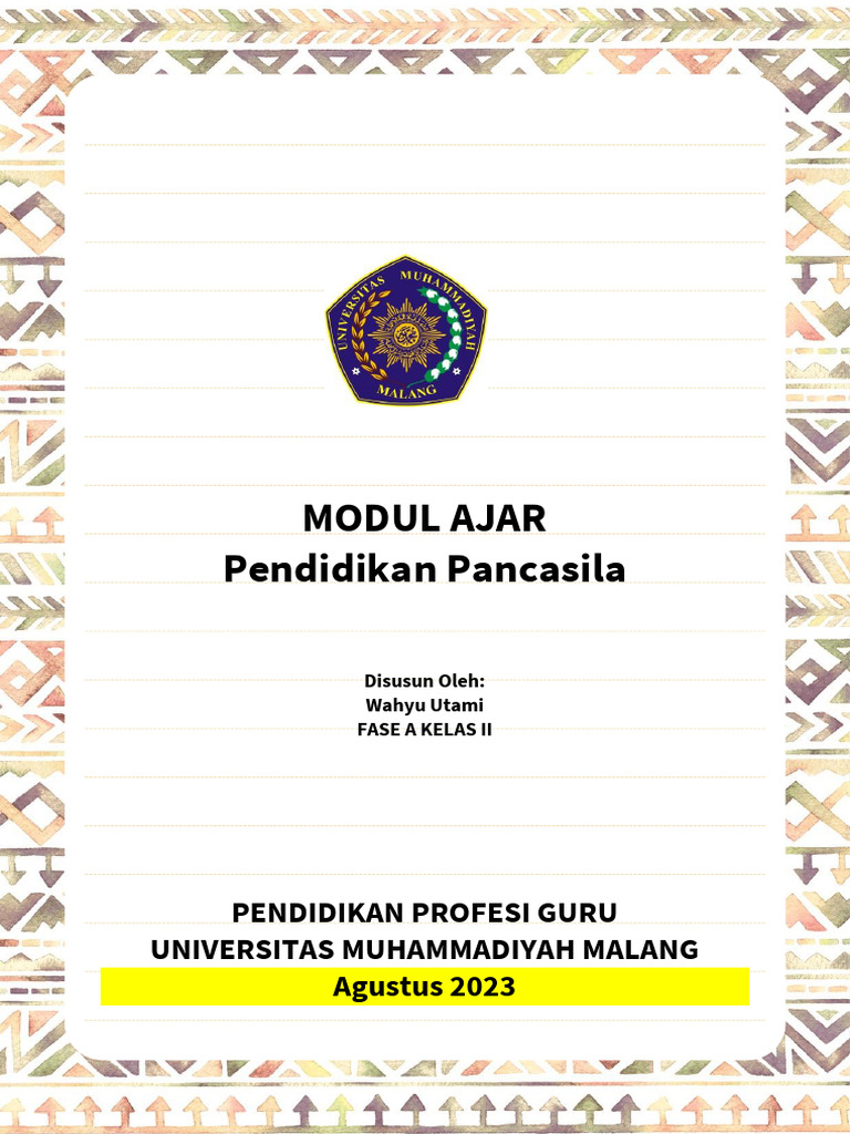 Modul Ajar - Pend - Pancasila Kls 2 Mengenal Lima Simbol Pancasila | PDF