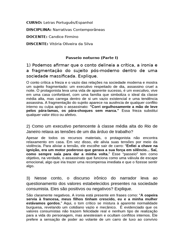 Passeio Noturno | PDF | Contos | Família