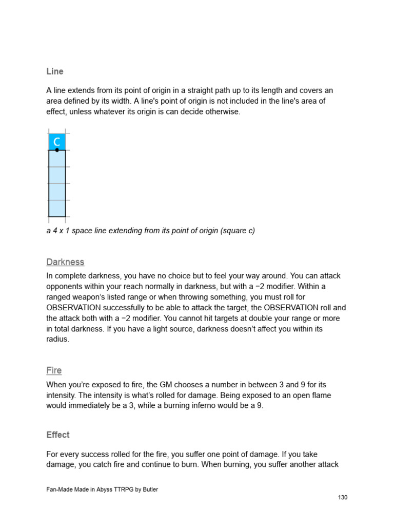 TTRPG Mechanics for Delvers in Abyss | PDF | Hallucination | Infection