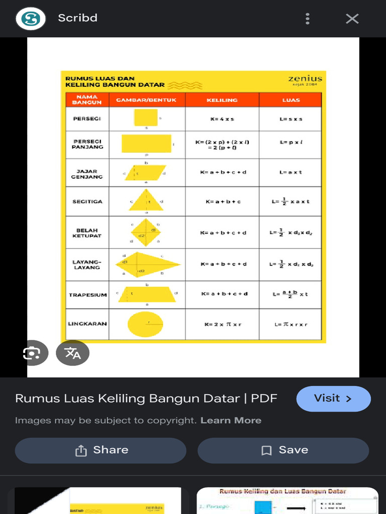 Luas Bangun Datar - Google Search | PDF