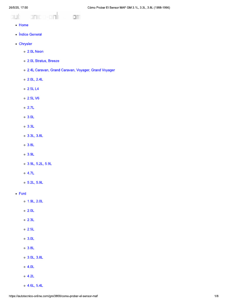 Sensor Maf Test | PDF