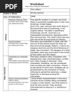 Analyzing "The Lottery" Plot Structure | PDF | Narration | Plot (Narrative)