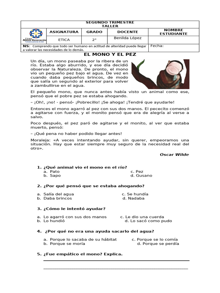 Lectura 2° Empatía NS | PDF