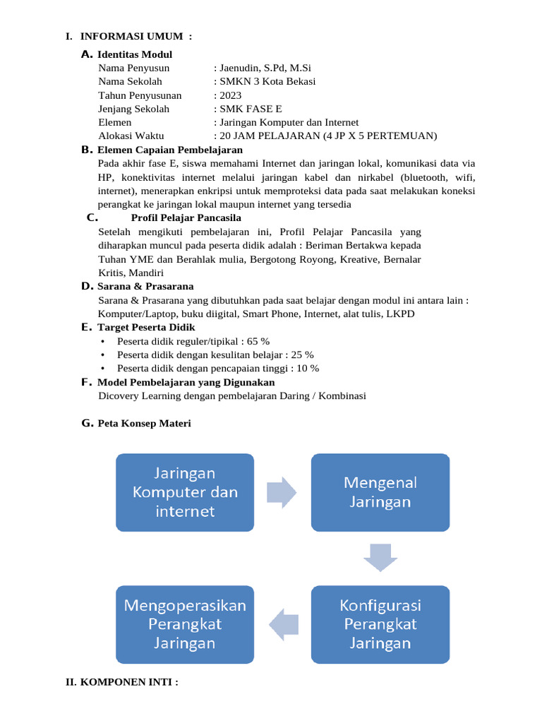 10-4 - MODUL AJAR - INFORMATIKA - JARINGAN KOMPUTER DAN INTERNET | PDF