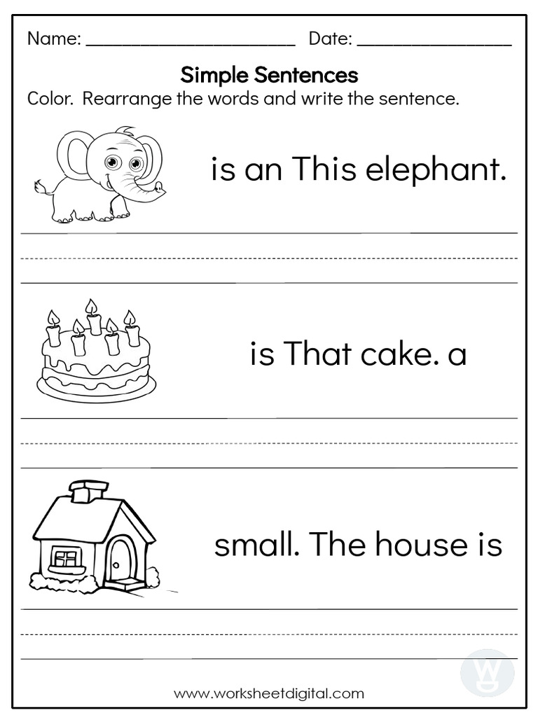 Color. Rearrange The Words and Write The Sentence. W1 KGCHPP | PDF