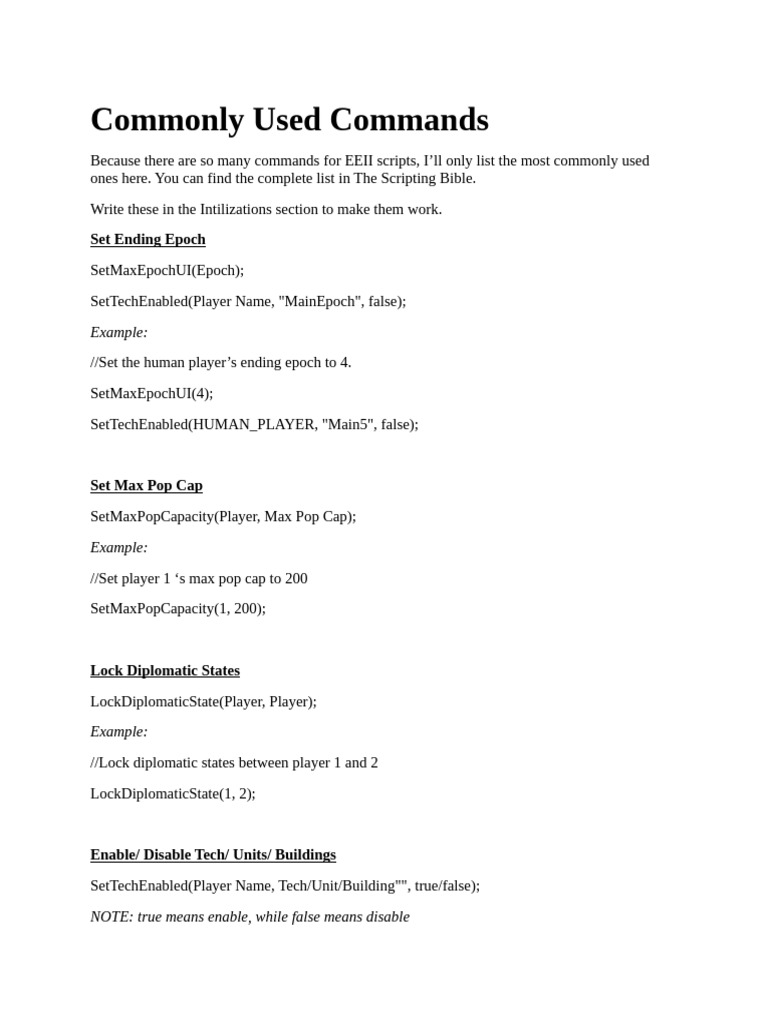Commonly Used Commands | PDF