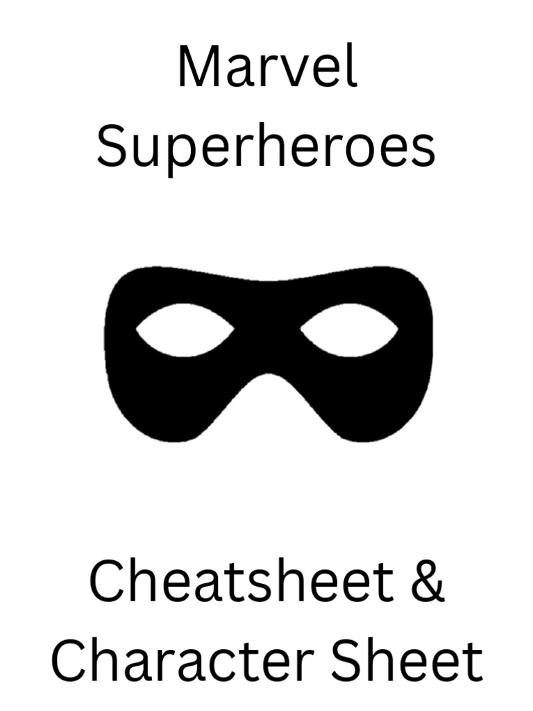 TSR Marvel Superheroes Cheatsheet & Character Sheet | PDF