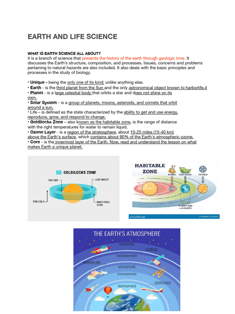 Introduction of Earth and Life Science | PDF | Earth | Atmosphere