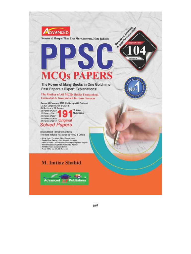 Contents PPSC MCQs Papers Edition 104 | PDF | Multiple Choice