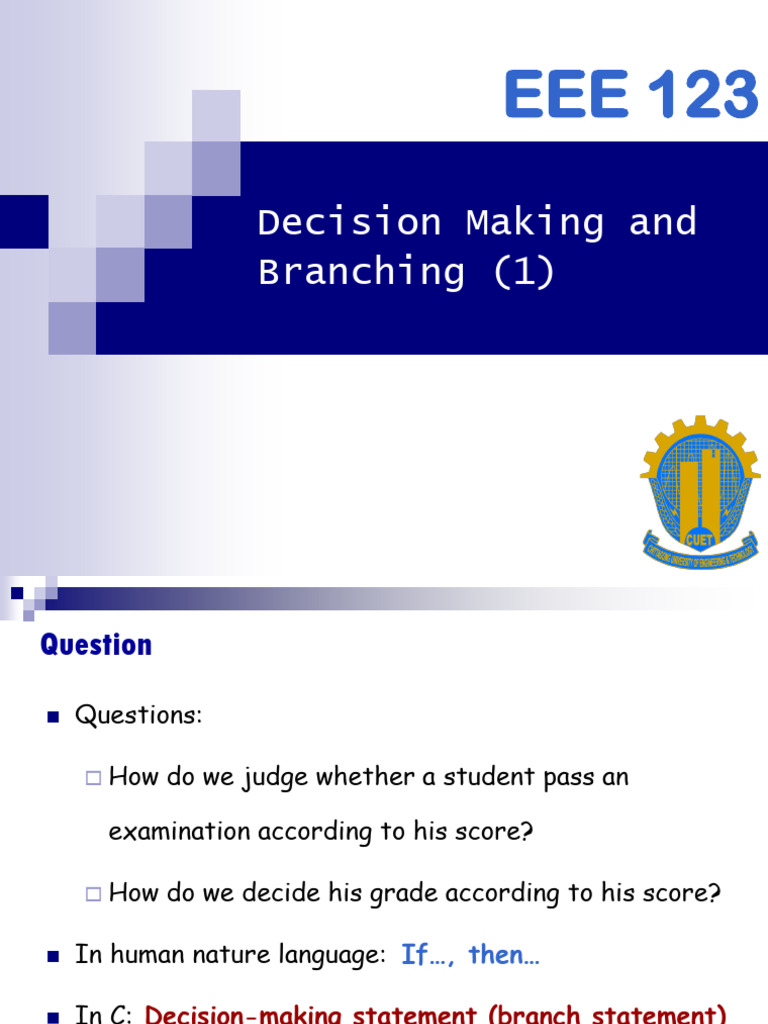 Decision Making and Branching | PDF | Computer Programming | Software Engineering