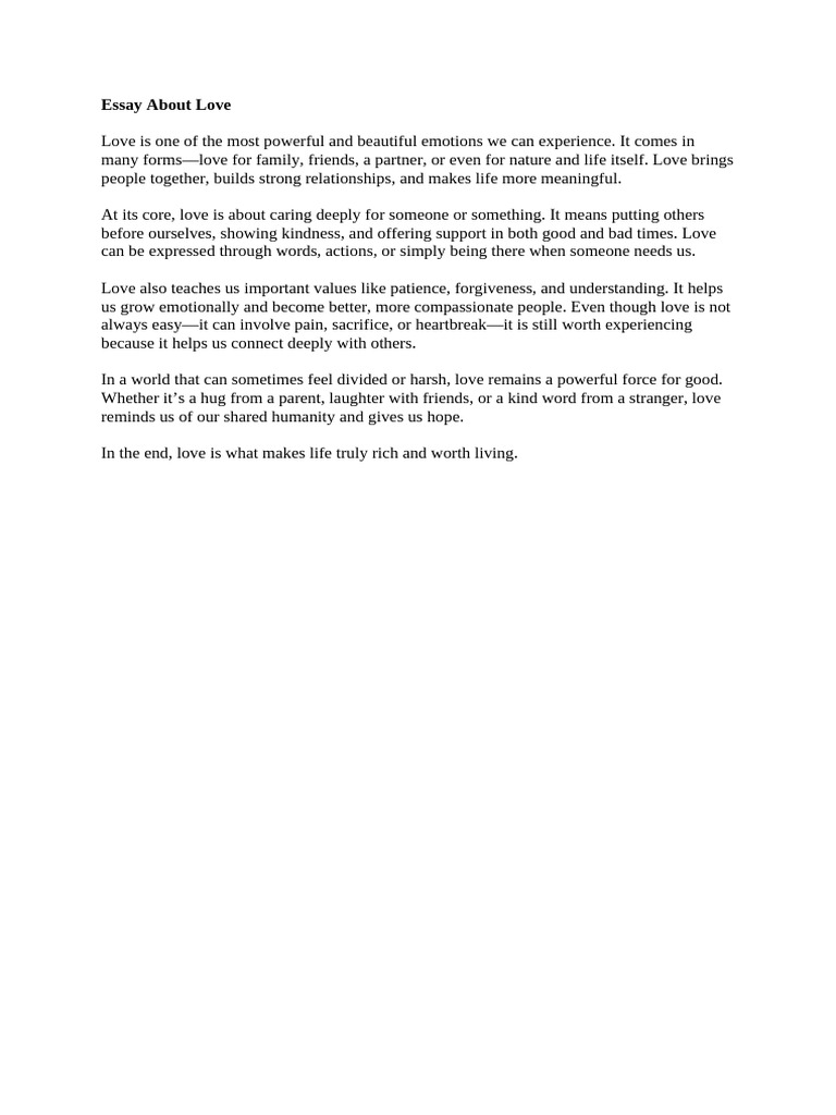 Essay About Love | PDF