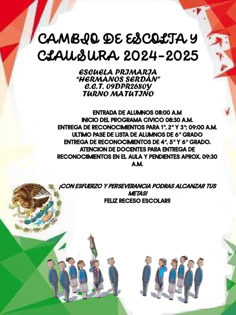 Cambio de Escolta y Clausura 2024-2025 | PDF