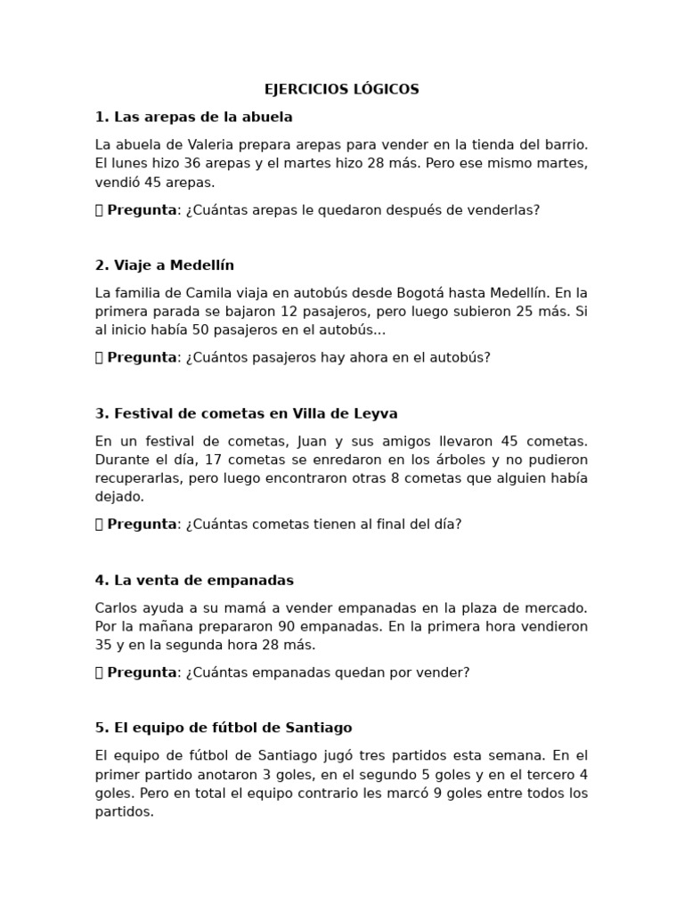Ejercicios Lógicos para Niños | PDF