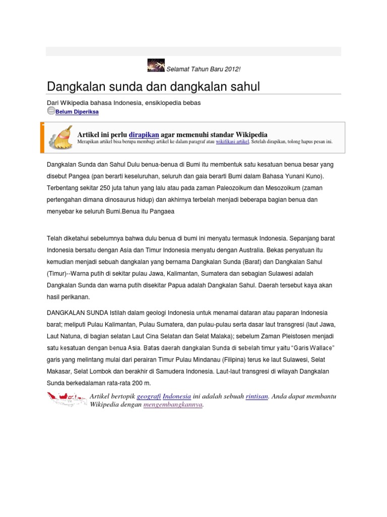 Dangkalan Sunda Dan Sahul | PDF