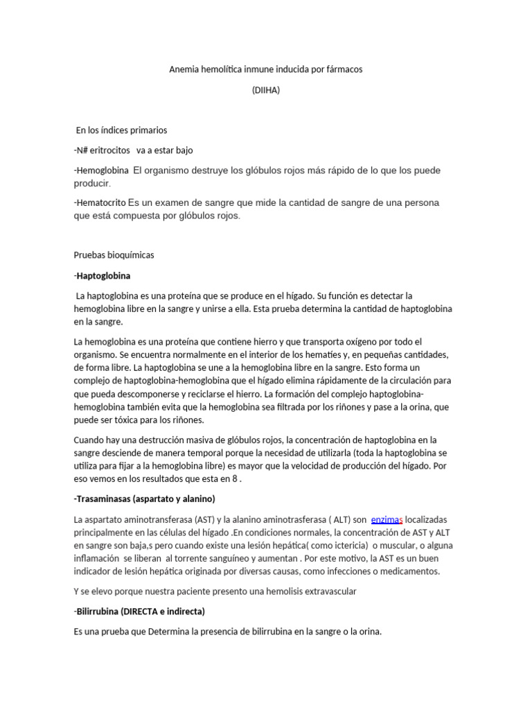 Anemia Hemolítica Inmune Inducida Por Fármacos | PDF | Sangre | Glóbulo ...