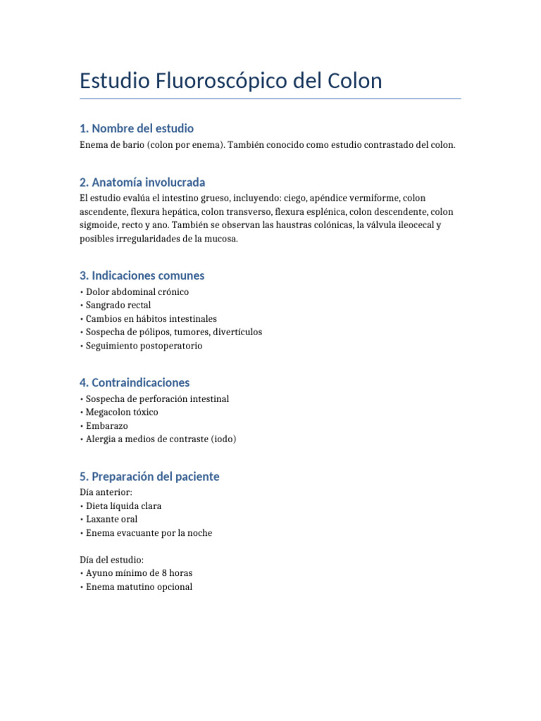 Estudio Colon Fluoros | PDF
