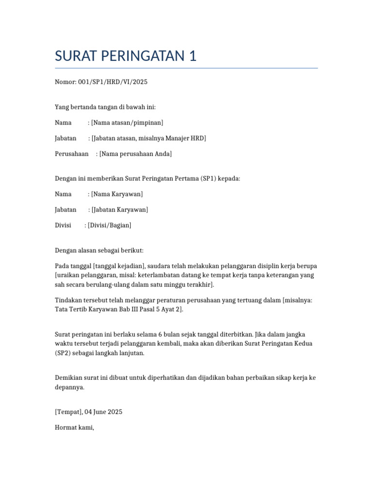 Surat_Peringatan_1 | PDF