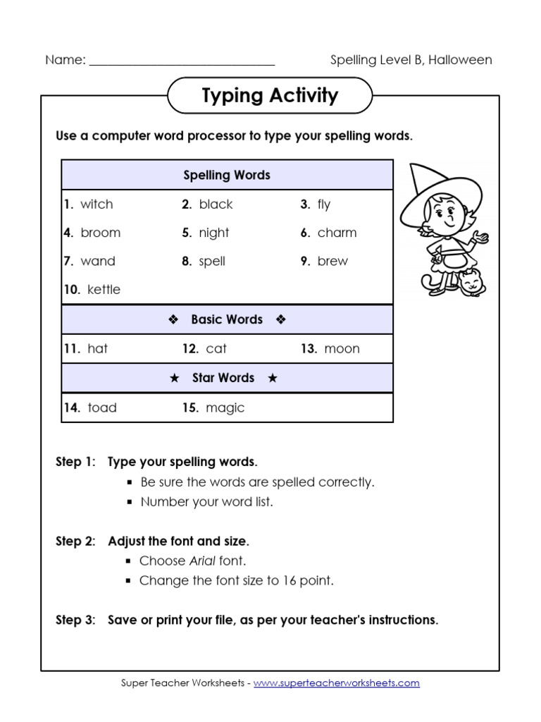 Listbhalloween Spelling Typing Sentences MAGIC | PDF