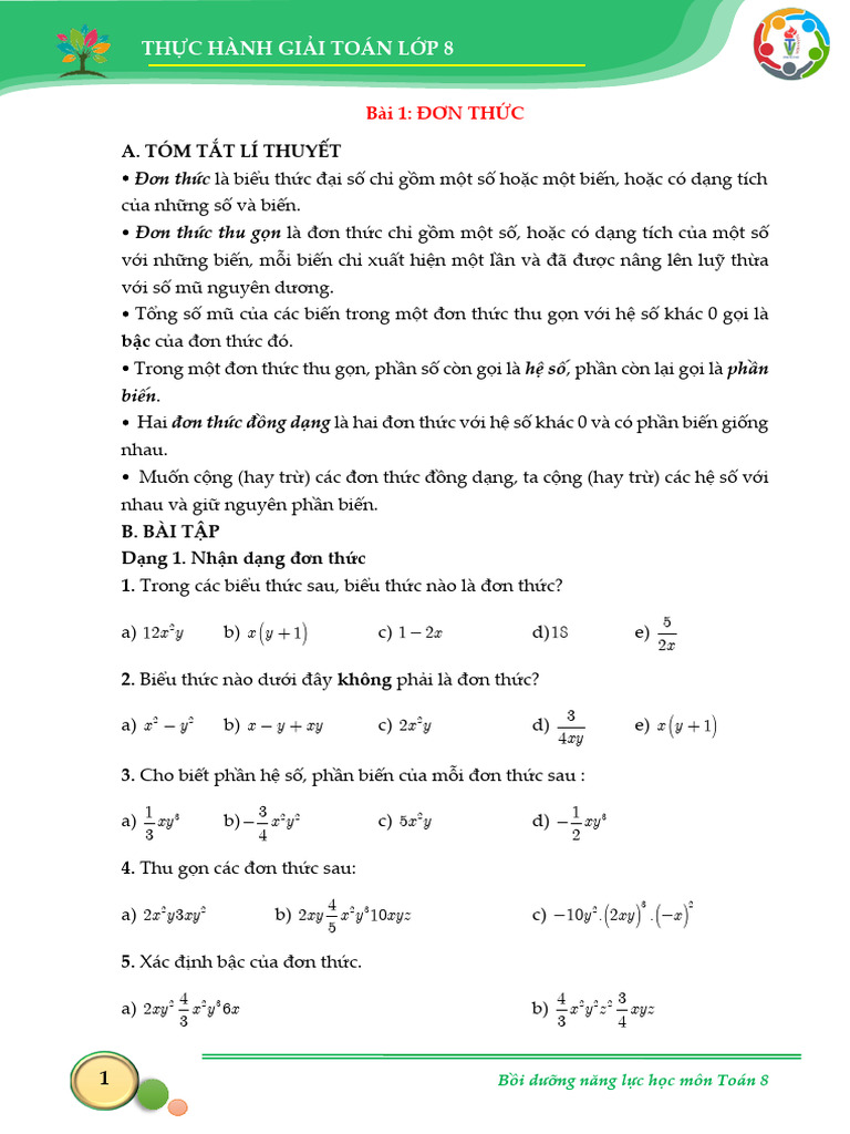 Thuc Hanh Giai Toan Mon Toan 8 Ket Noi Tri Thuc Voi Cuoc Song Tap 1 | PDF