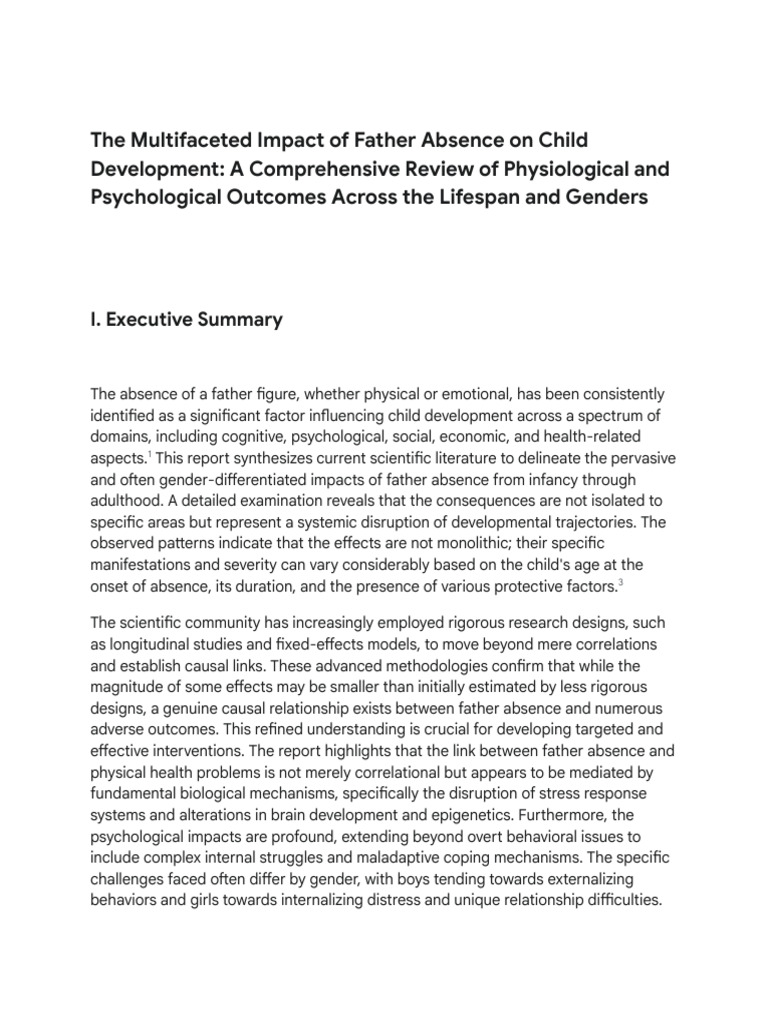 Effects of Father Absence on Development | PDF | Psychological ...