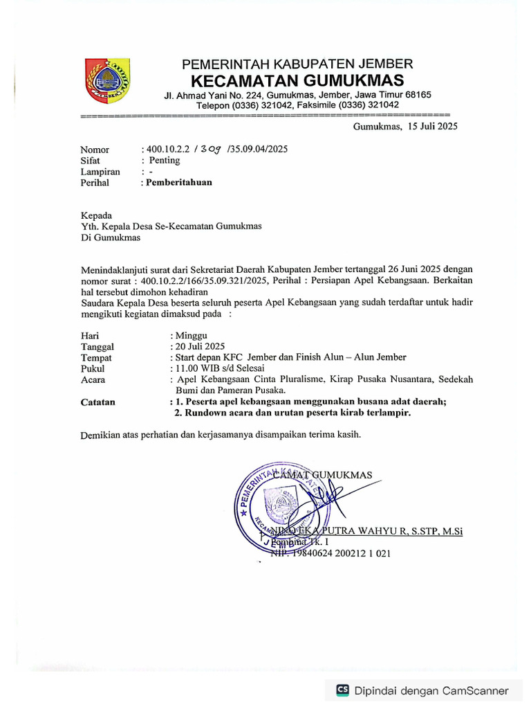 Undangan Surat Pemberitahuan Rundown Acara | PDF