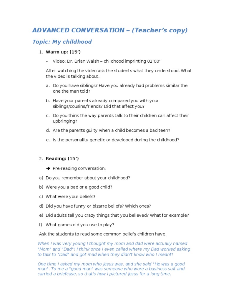 Childhood Myths and Beliefs Discussion | PDF | Sibling | Childhood