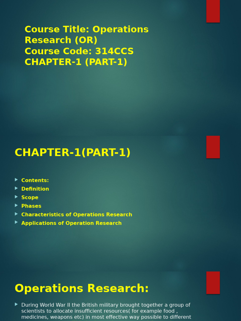 CHAPTER-1 PPT-Part-1 - Tagged | PDF | Analytics | Operations Research
