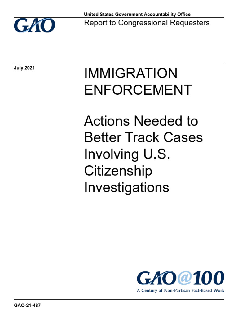 Gao-21-487 Report | PDF | Emigration, Immigration, and Refugees ...