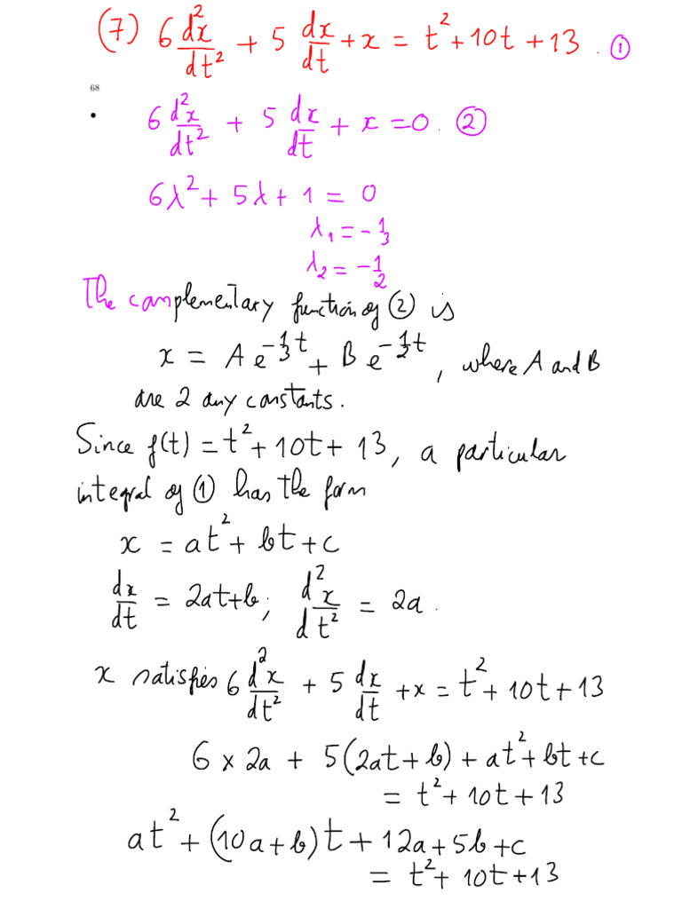 Lecture 27 - Substitution Methods Differential Equations | PDF ...