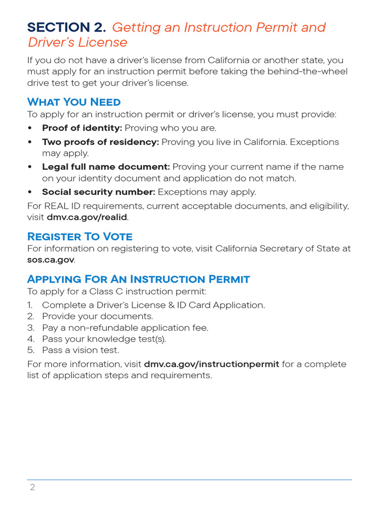 California Instruction Permit Guide | PDF | Driver's License | Identity ...