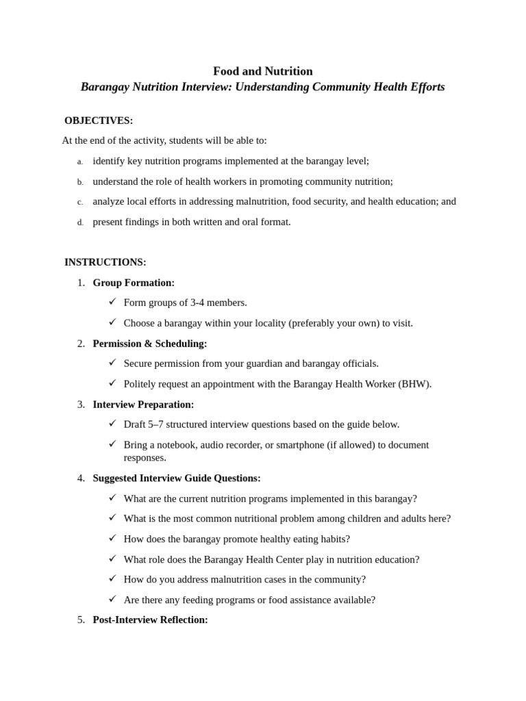 Community Nutrition Vision and Efforts | PDF | Nutrition | Diet & Nutrition