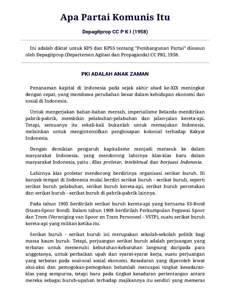 Sejarah dan Ideologi Partai Komunis | PDF