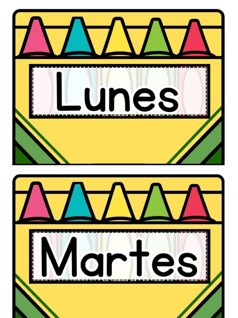 Carteles Dias de La Semana Crayola | PDF