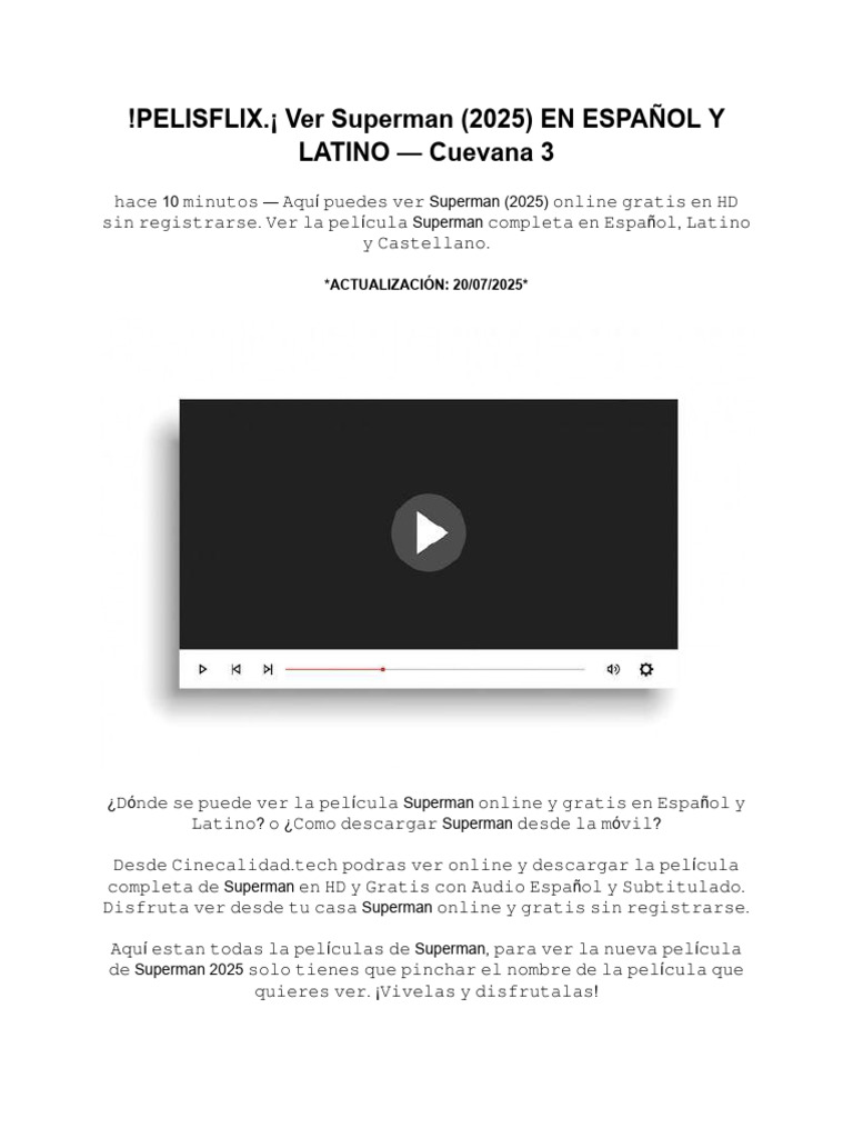 Pelisflix Superman en Espanol | PDF
