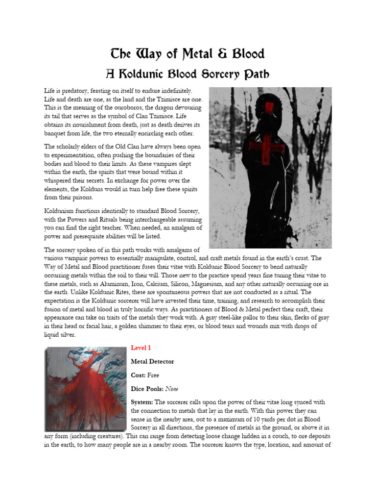 Koldunic Blood Sorcery: Metal Mastery | PDF | Metals | Electricity