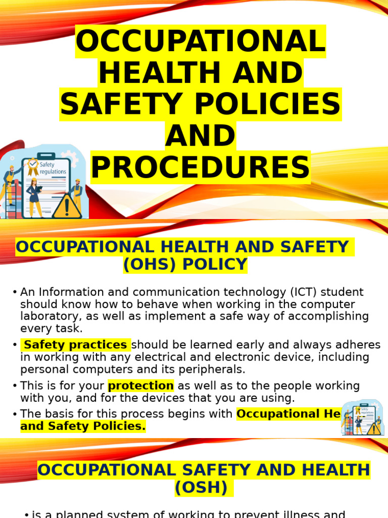 Week - 5 - Occupational Health and Safety Policies and Procedures | PDF ...