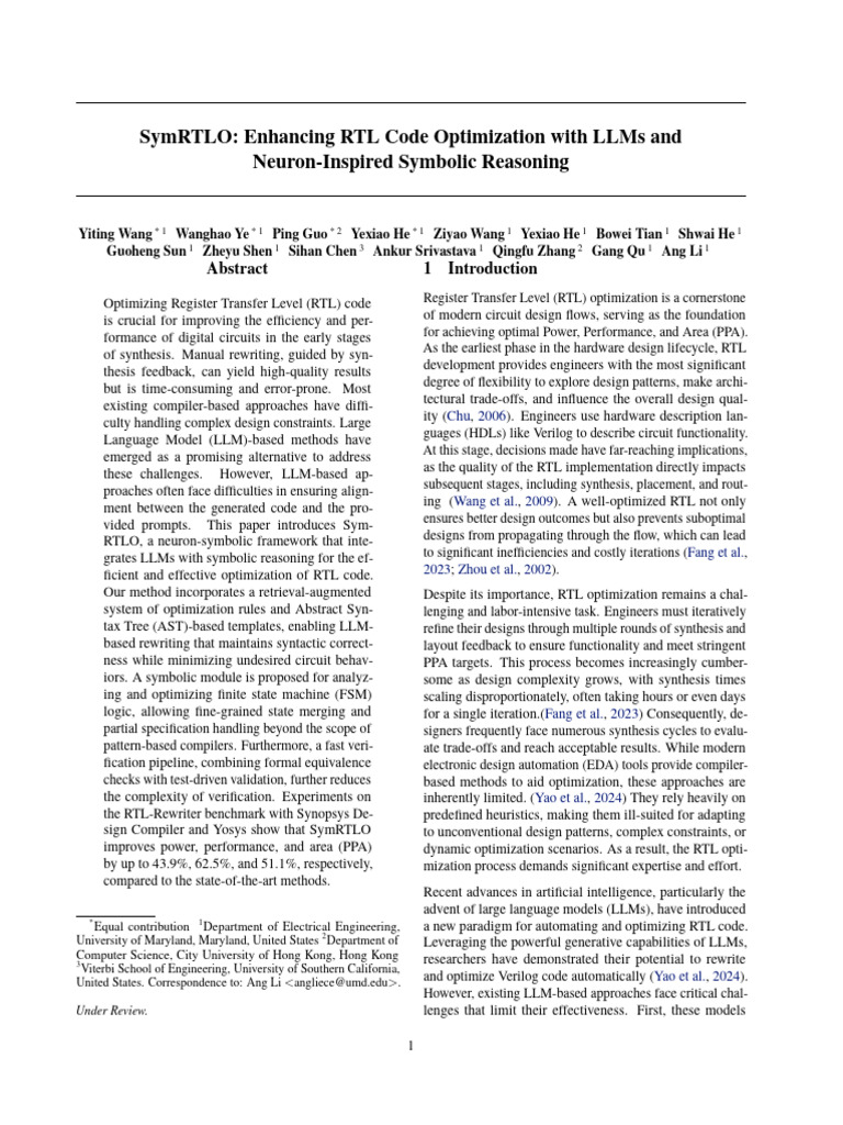 SymRTLO: LLM-Enhanced RTL Optimization | PDF | Program Optimization ...
